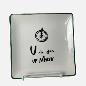 Indigo | Accents | Indigo Plate U Is For Up North Alpha Ceramic Cottage ...